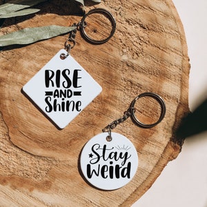 Keychain Quotes Svg Bundle, Round Keychain Svg, Designs for Keychains ...