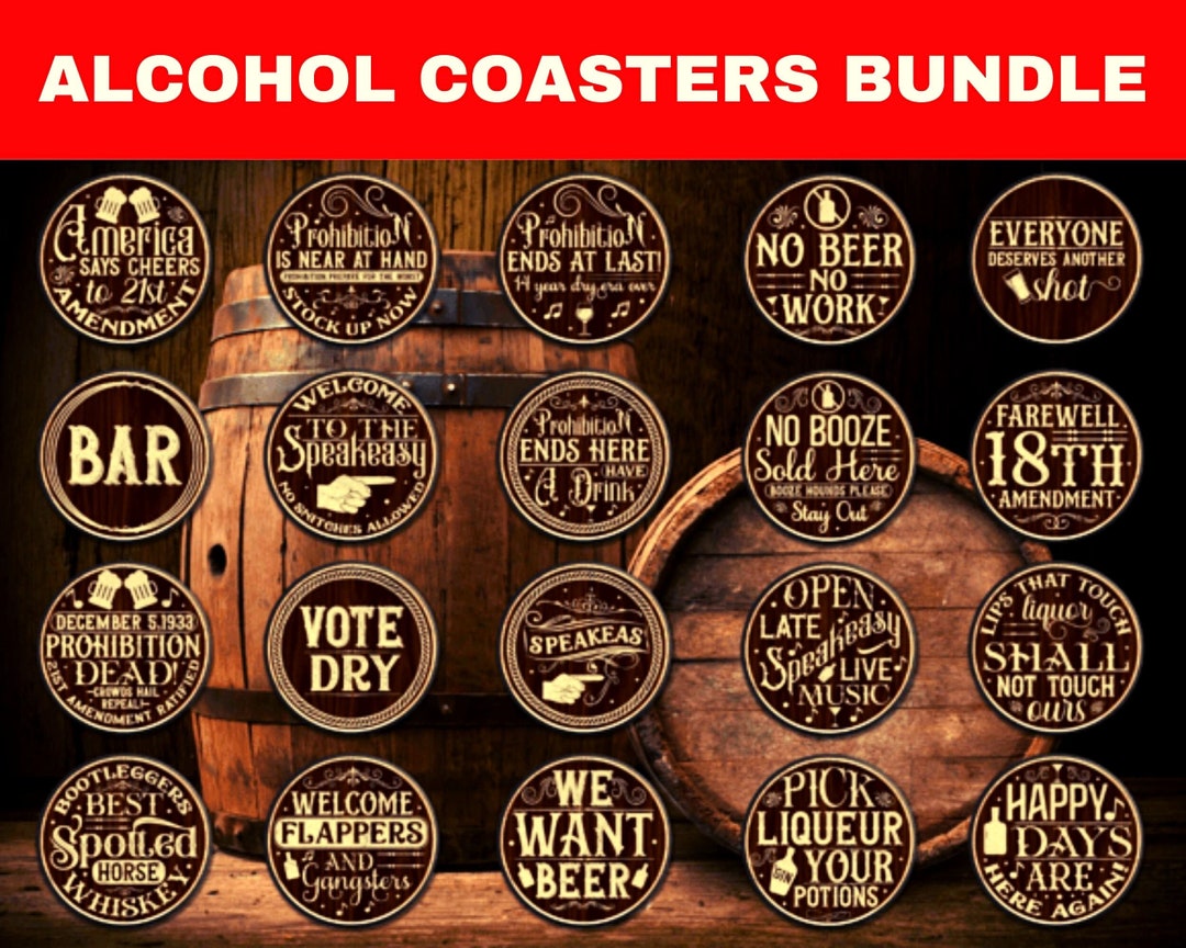 Alcohol Coasters Svg Bundle Whiskey Coaster Svg Beer Coaster - Etsy