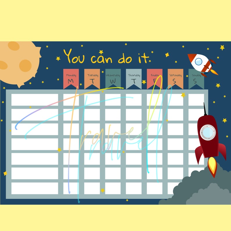 You Can Do It Weekly Kids Chore Chart PNG Printable File - Etsy