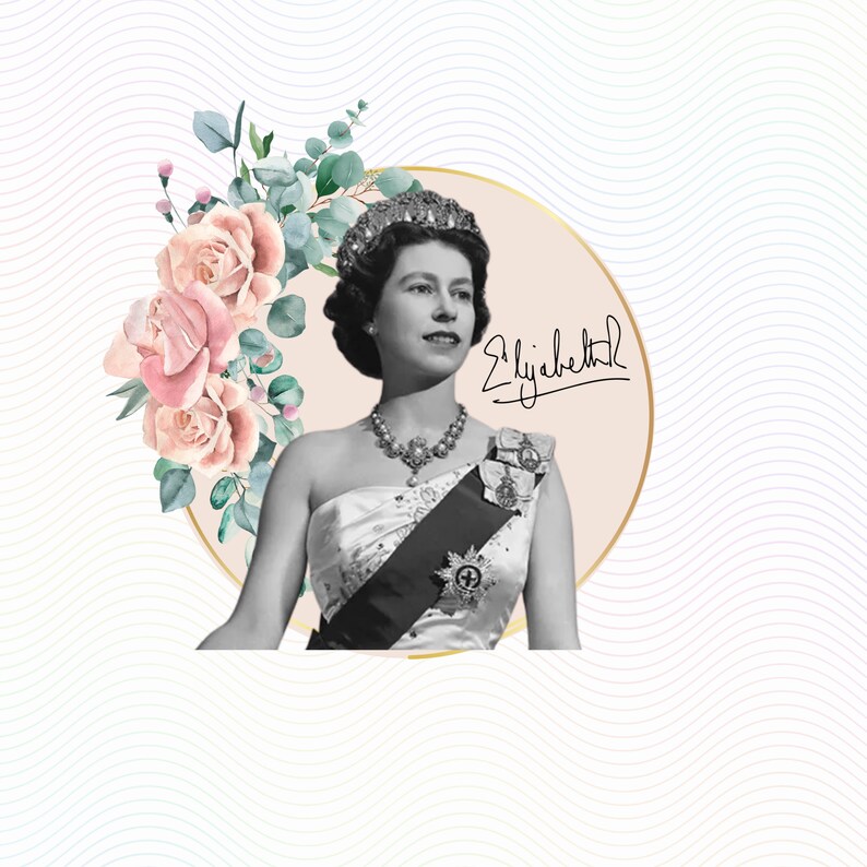 Young Queen Elizabeth PNG Signature Digital File for Making - Etsy