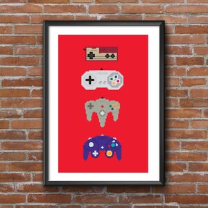 Retro Pixel Controllers Poster Pack BUNDLE - Complete Pack of 3 Wall ...