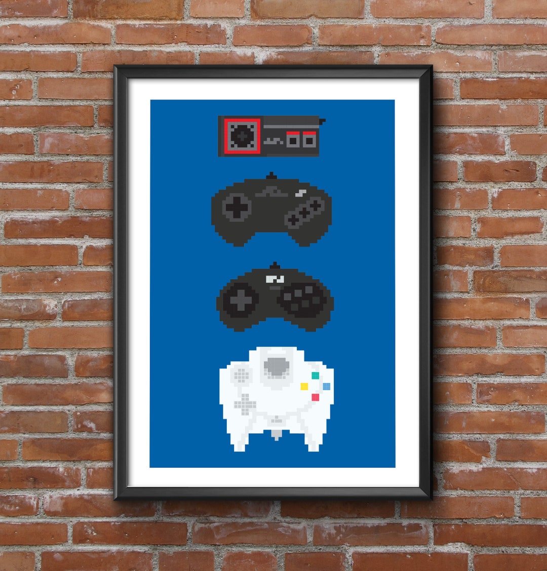 Retro Pixel Controllers Poster Pack - PRINT 02 - Vintage Gamer Wall Art ...