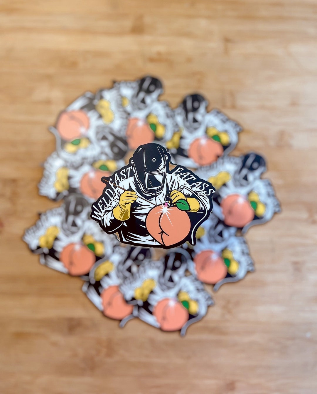 Weld Fast Eat A Waterproof Vinyl Sticker Welder Fitter Blue Collar ...