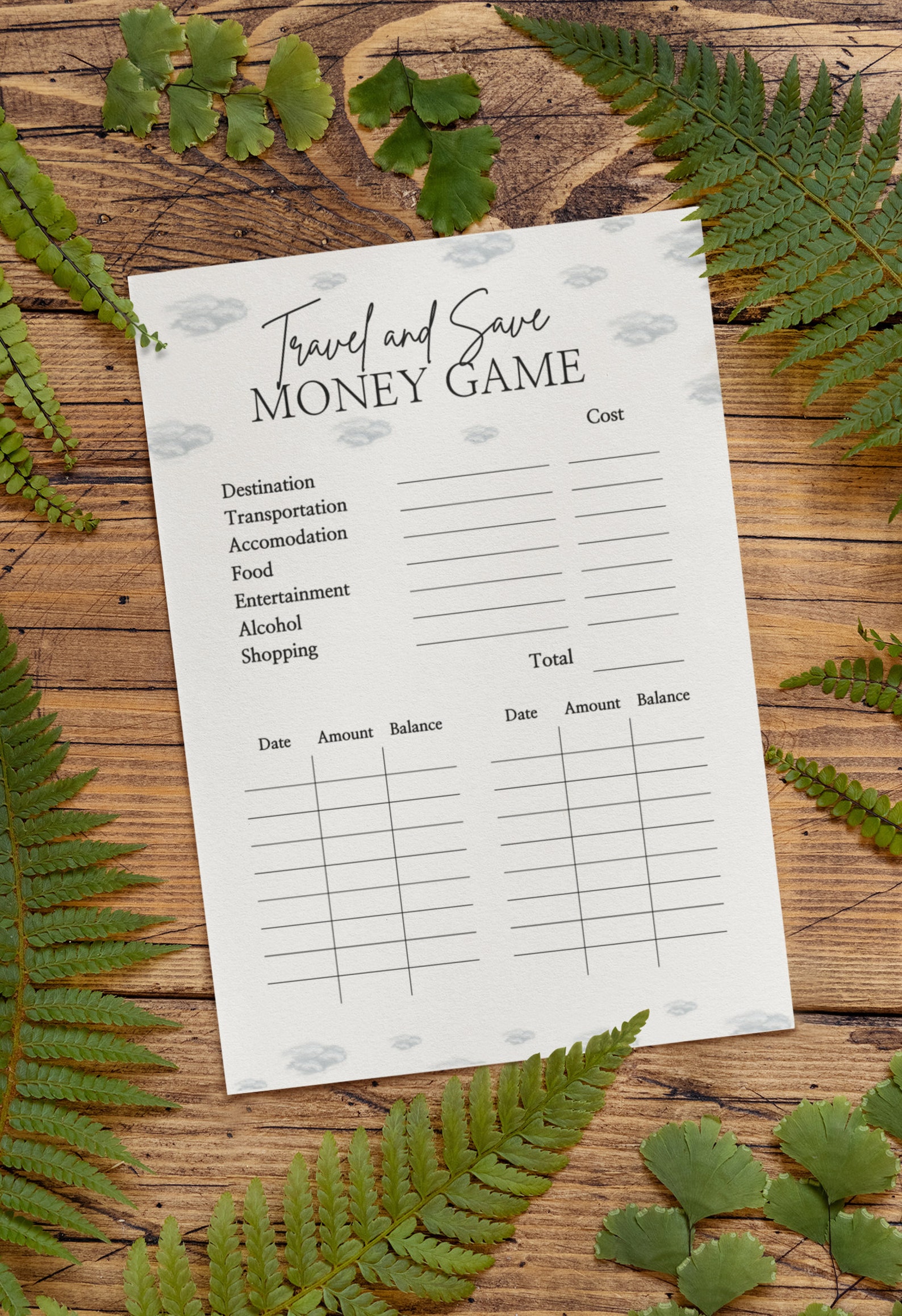Travel Money Saving Challenge Financial Planner Printable - Etsy