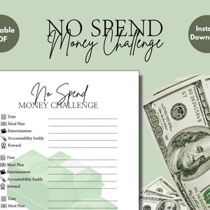 No Spend Challenge, Financial Planner Printable, Savings Tracker, Money ...