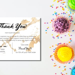 Cake Care Instructions and Thank You Cards, Bakery Branding Kit, Bakery ...