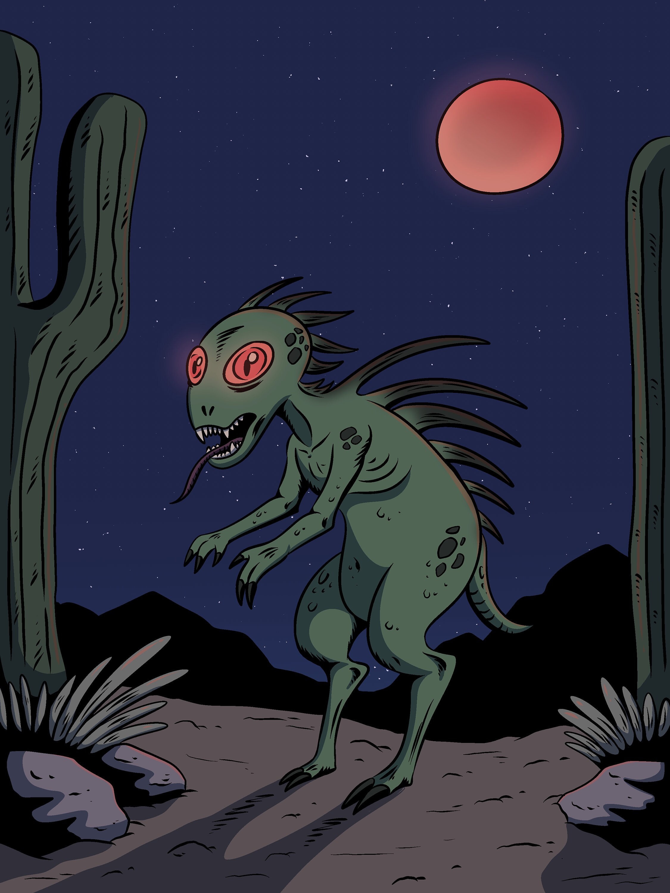 9”x12” Chupacabra Print - Etsy