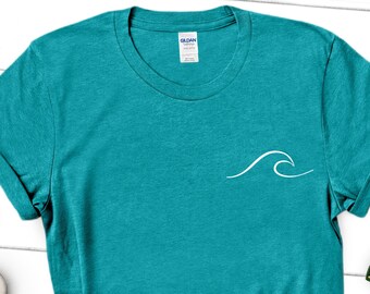 Ocean Wave Shirt Wave Tshirt Beach Shirt Simple Minimalist - Etsy