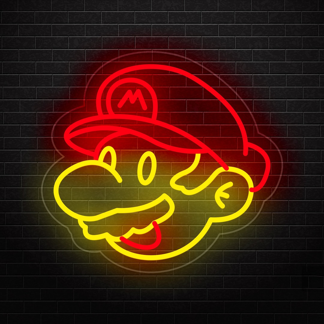 Mario Light Sign Neon Sign Game Room Decor Super Mario - Etsy