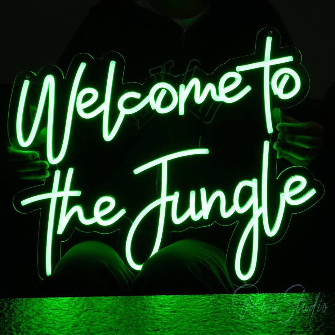 Welcome to the Jungle Neon Sign Custom Green Light Sign - Etsy Canada