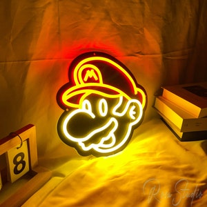 Mario Light Sign Neon Sign Game Room Decor Super Mario - Etsy