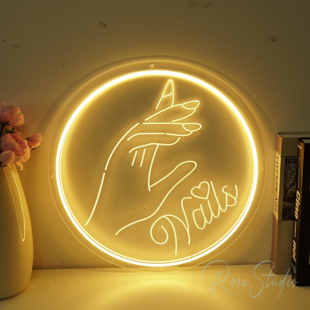 Nails Neon Sign Custom Nail Neon Light Salon Room Welcome - Etsy