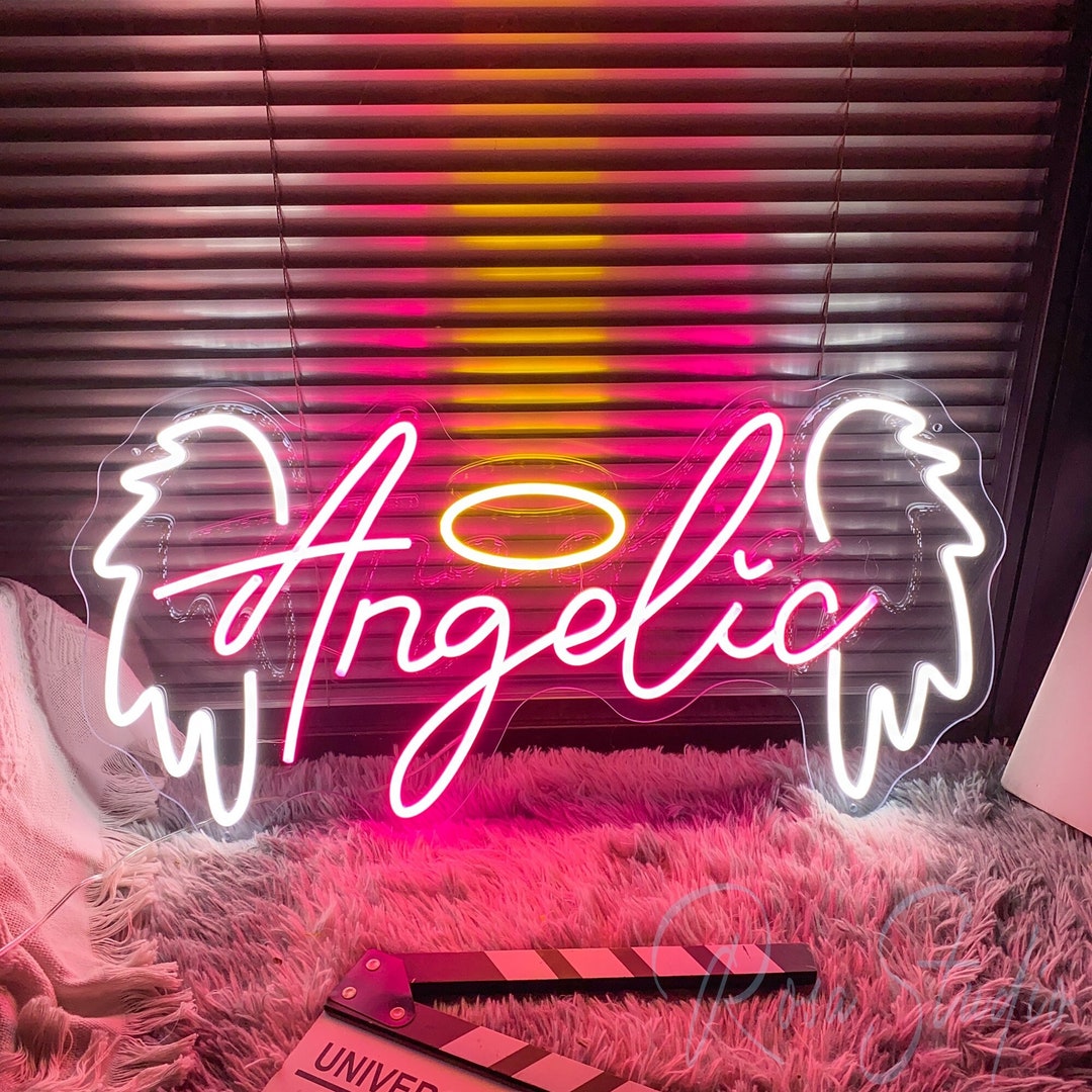 Angelic Neon Sign, Angel Wings Neon Sign, Wedding Neon Sign, Led Neon ...