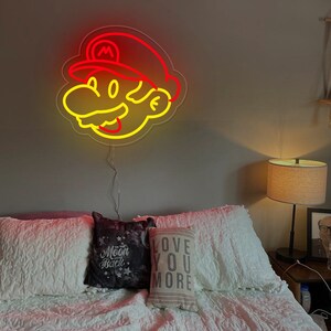 Mario Light Sign Neon Sign Game Room Decor Super Mario - Etsy