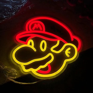 Mario Light Sign Neon Sign Game Room Decor Super Mario - Etsy