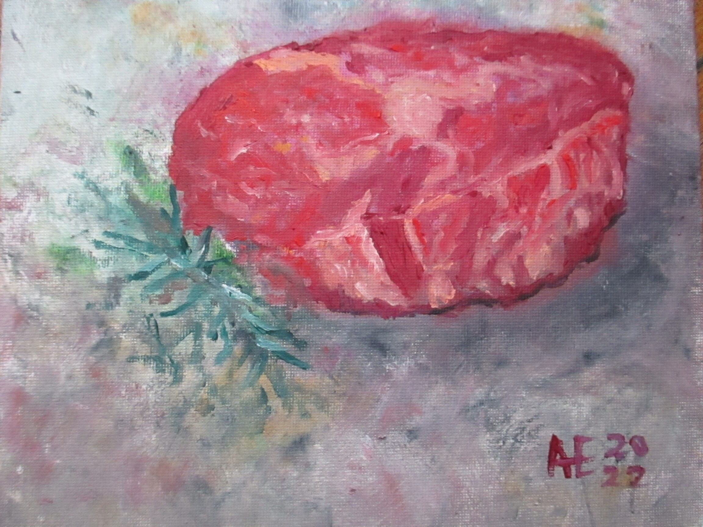 Still Life Oil Painting Style Life Painting Meat Entrecote Beef Steak ...