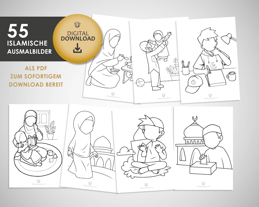 55 Islamic Coloring Pages – Instant Download for Endless Fun! - Etsy