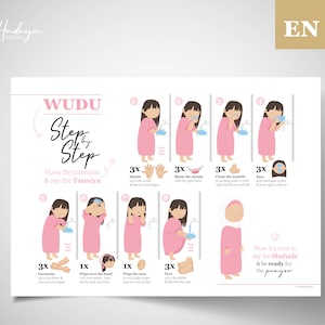 Digital Download - Wudu-poster - English - Step by Step Guide - Wudu ...