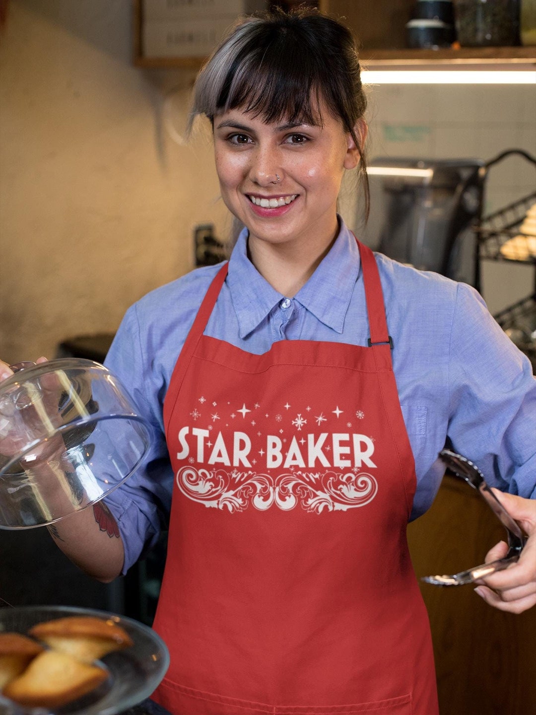 Holiday Edition STAR BAKER tm Kitchen Full Length Adjustable Apron Gbbo ...