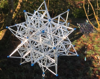 Merkaba Inside of a Star Icosahedron, Metal and Glass Sacred Geometry ...