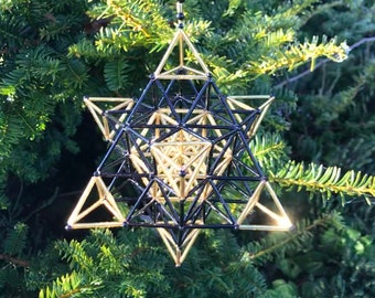 Merkaba Inside of a Star Icosahedron, Metal and Glass Sacred Geometry ...