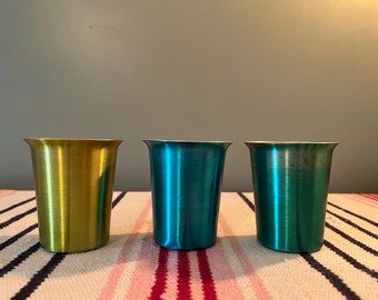 Vintage Metal Cups - Etsy