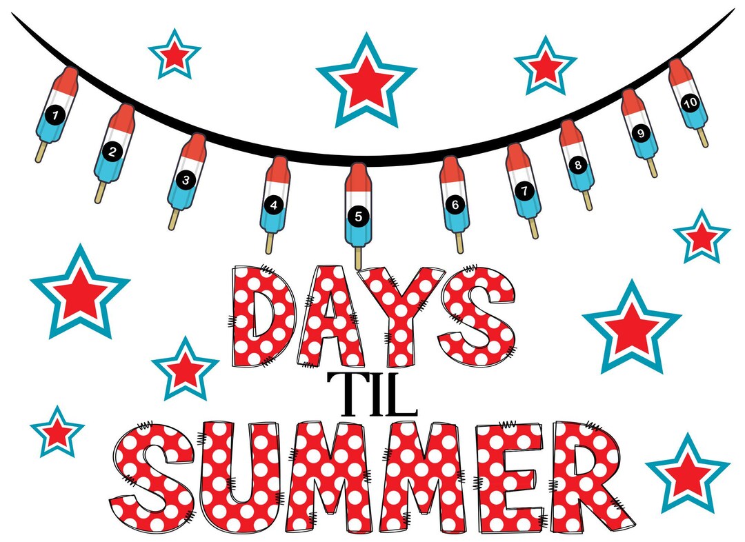 Summer Countdown Bulletin Board-digital Download-rocket Pop - Etsy
