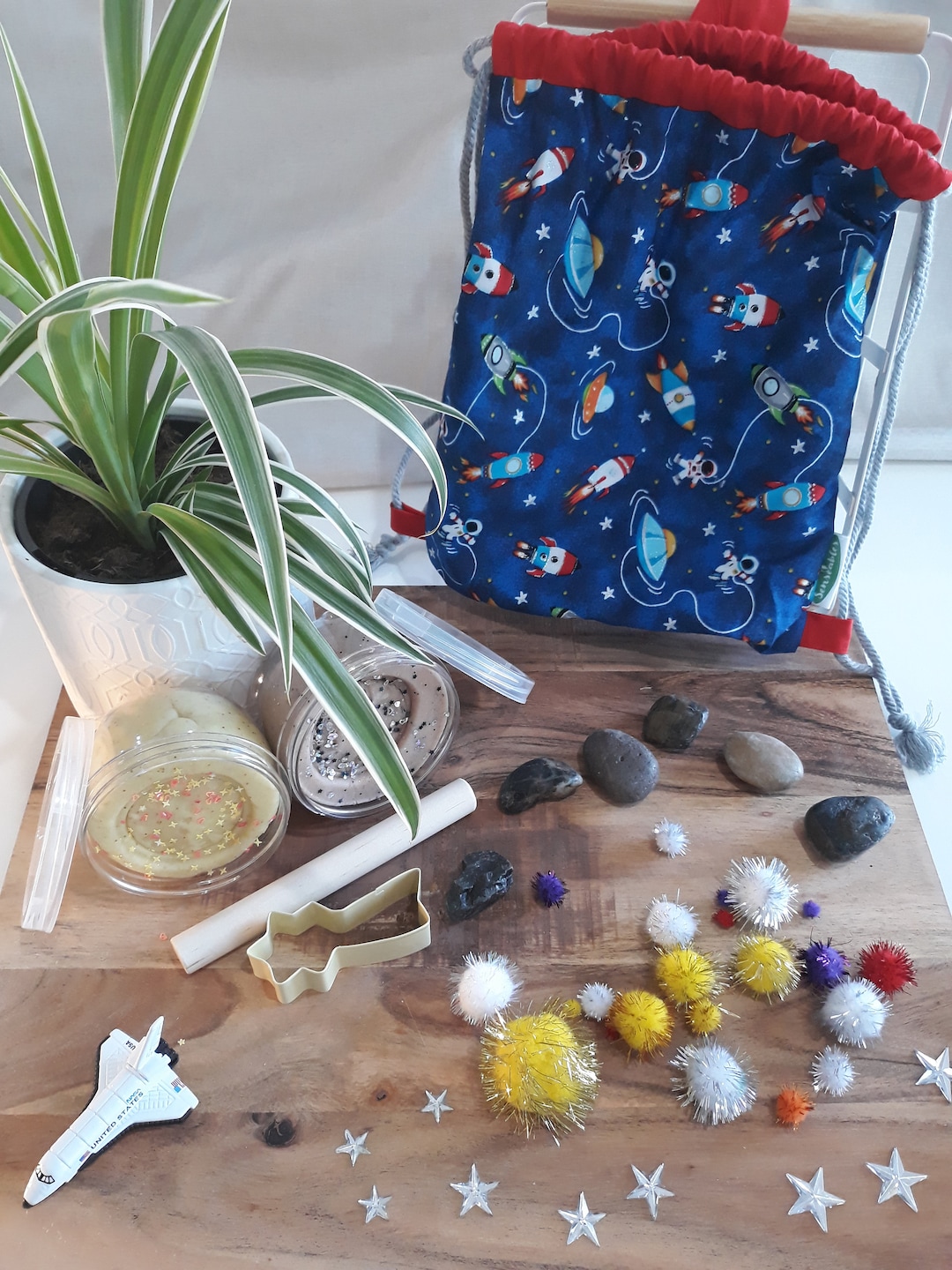 Sensory Kit, Moon Landing, Space, Rocket Ship Themed With Glitter ...