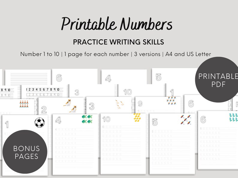 Printable Handwriting Practice Sheets, Handwriting Worksheets Bundle ...