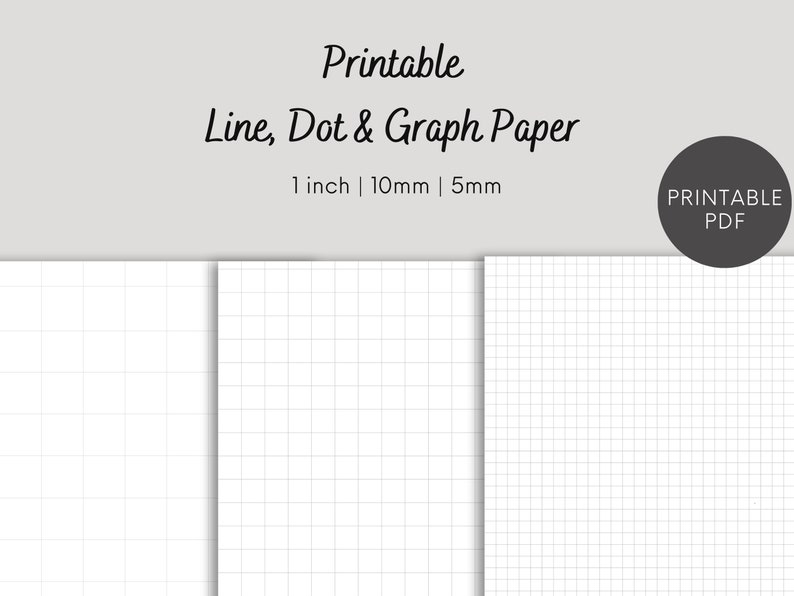 Printable Graph Paper A4, A5 & LETTER | Basic Notebook Paper | 5mm Grid ...