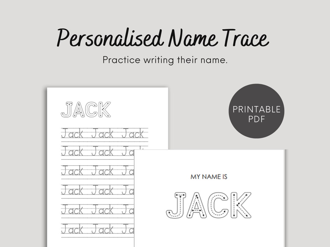 Digital Name Trace Worksheet - DIGITAL FILE- Printable for Pre ...