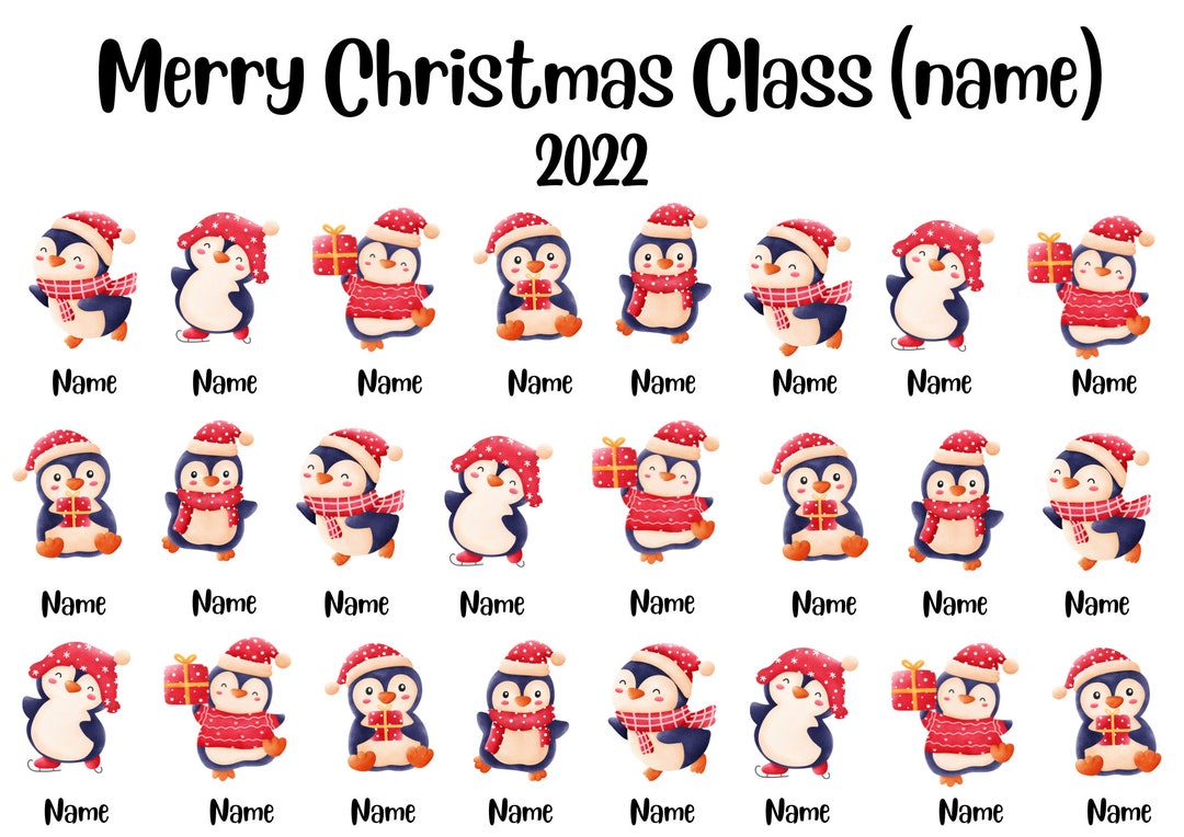 Personalised Class Christmas Print - Etsy