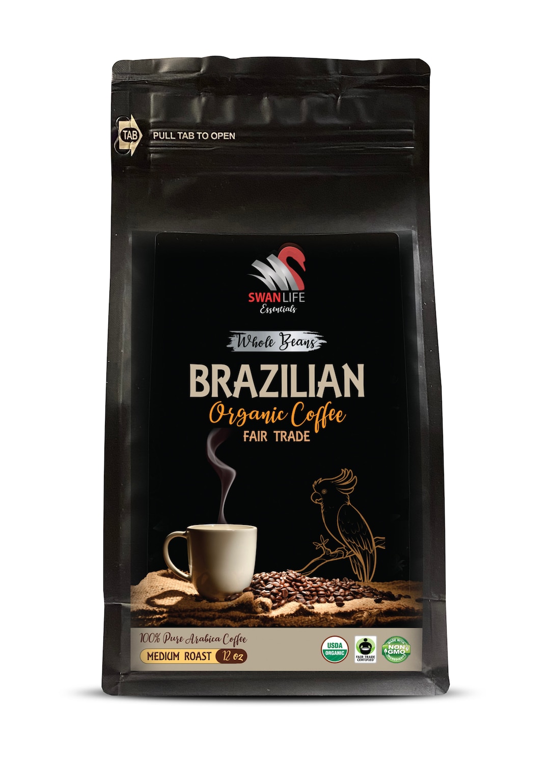 Brazilian Organic Coffee Beans: Fair Trade Medium Roast (12 Ounce) - Etsy