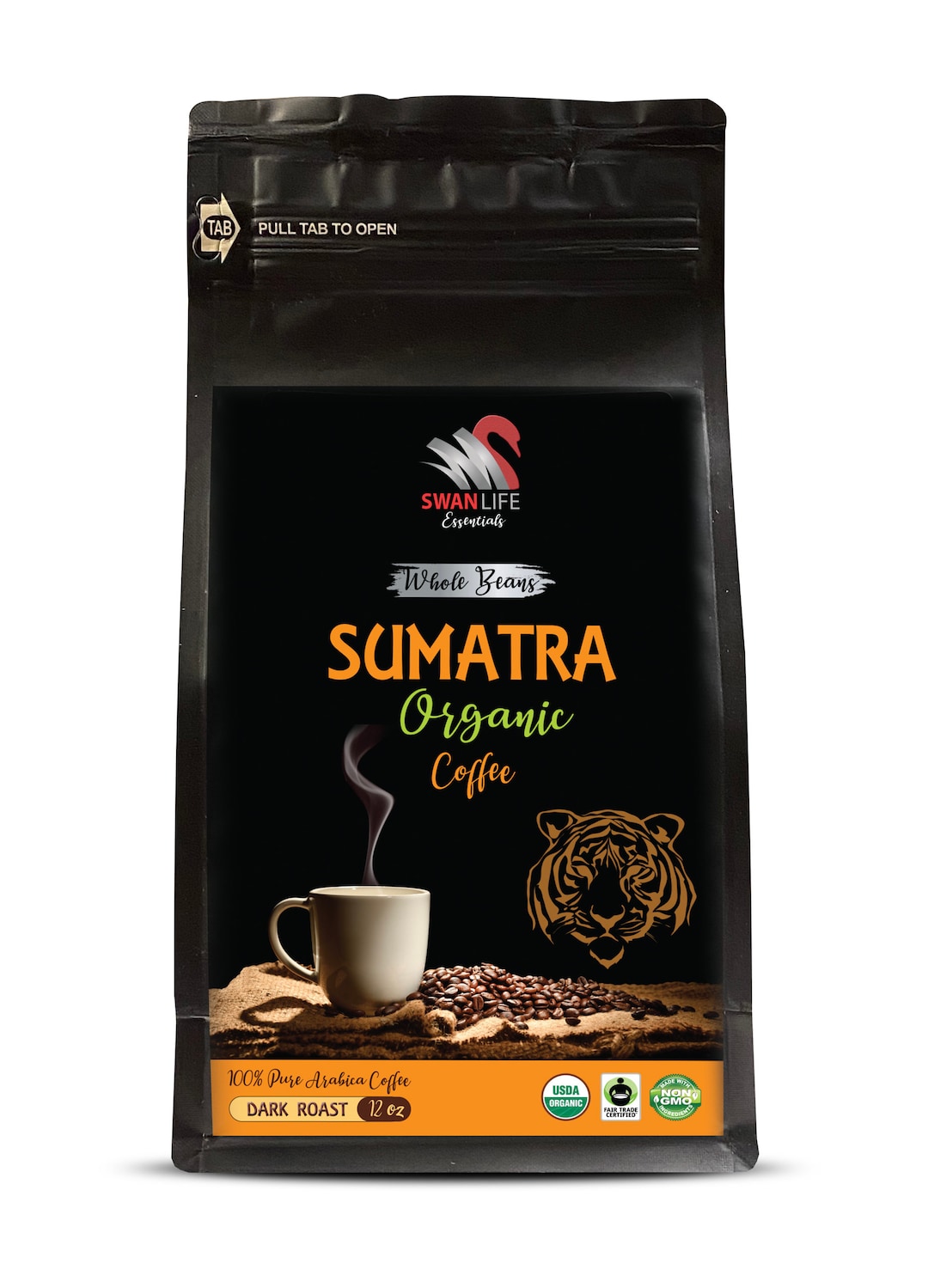 Sumatra Dark Roast Whole Bean Coffee - Sumatra Whole Beans Organic ...