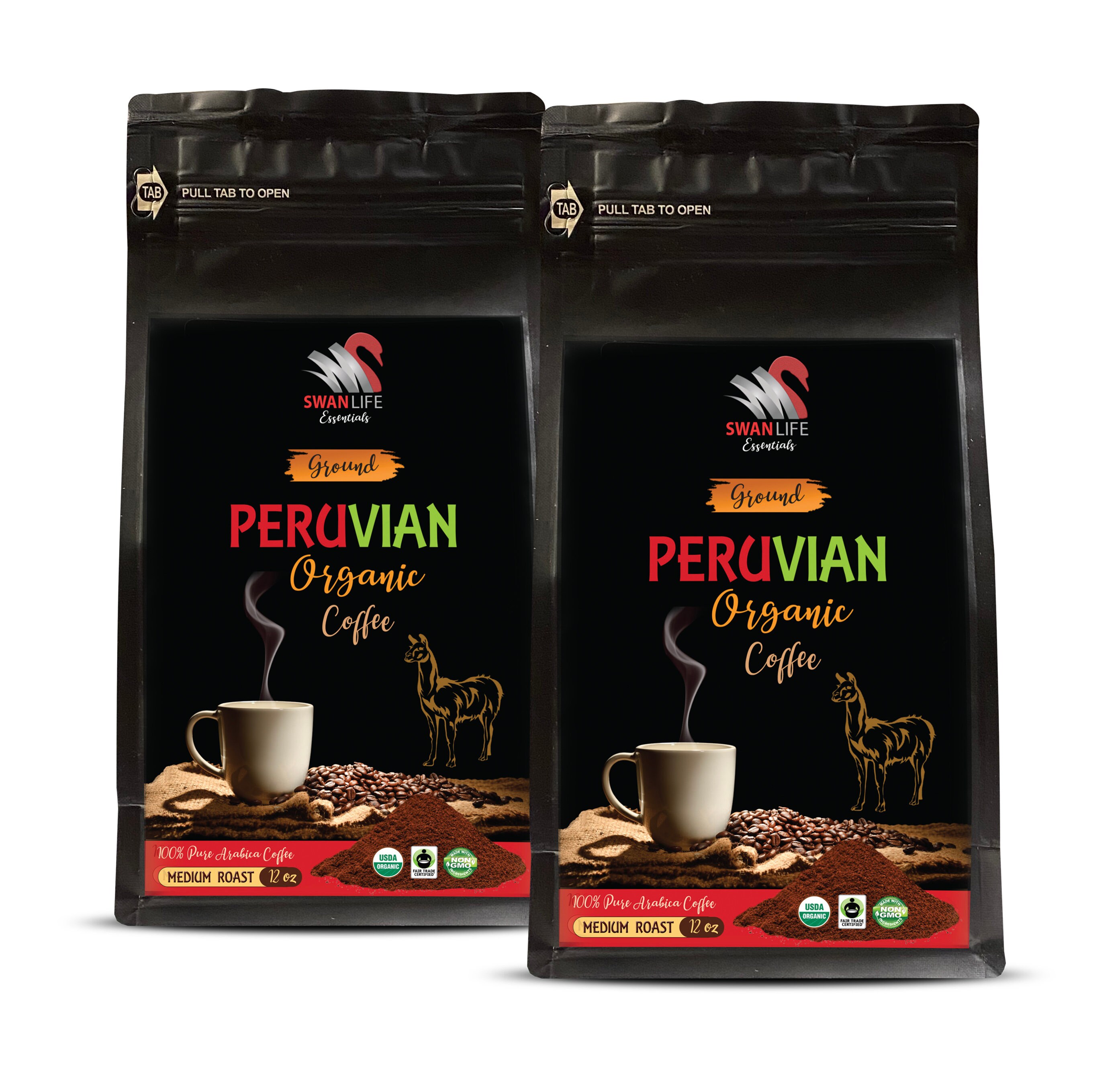 Peruvian Medium Roast Ground Coffee - Organic Peruvian Ground Coffee ...