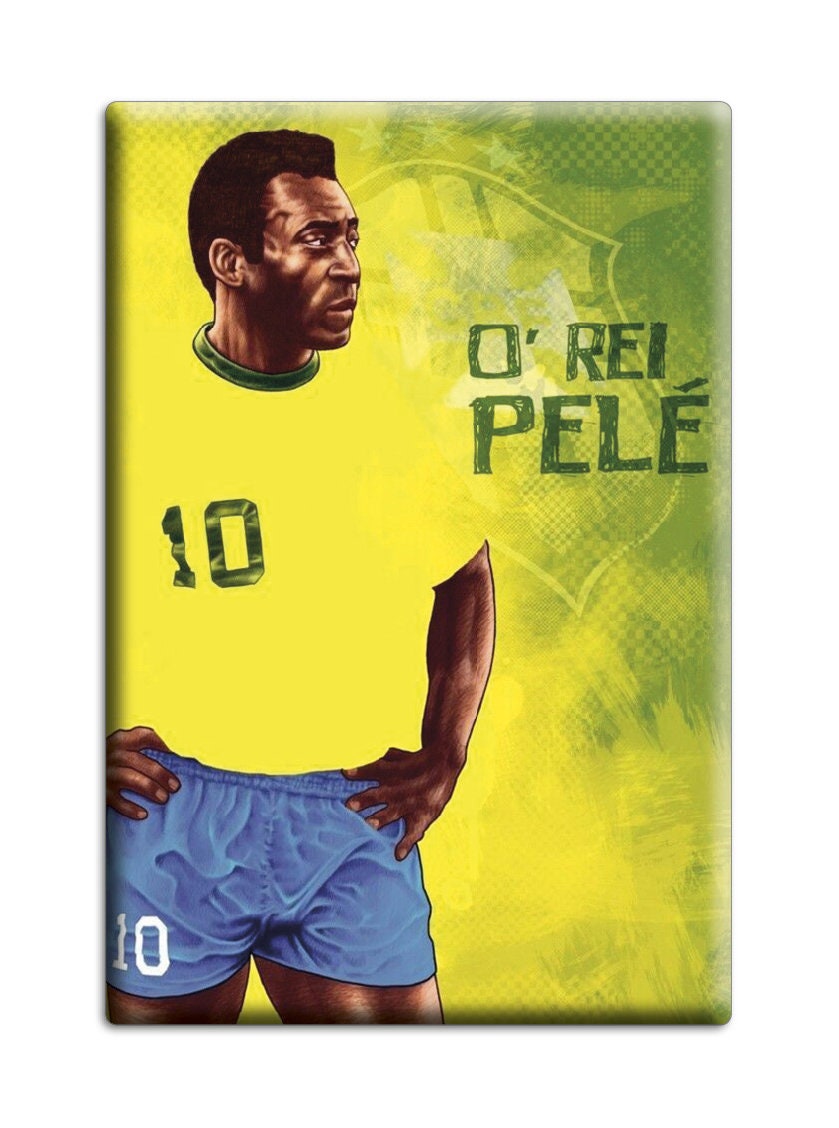 Pele Pelè Fridge Magnets Soccer Player Brazil Signature Pelé Foto Shirt ...