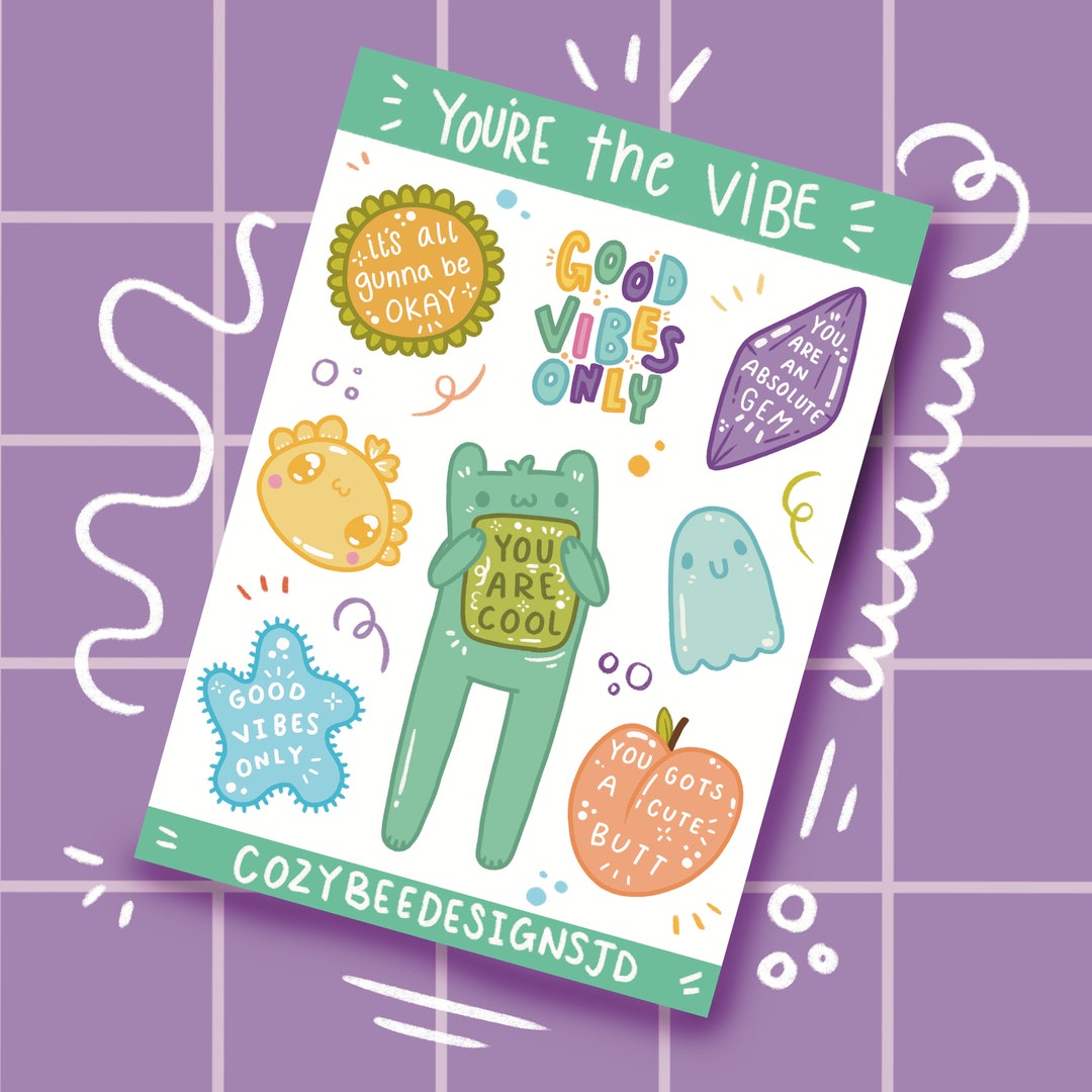 You're the Vibe Sticker Sheet Motivational Self Love - Etsy