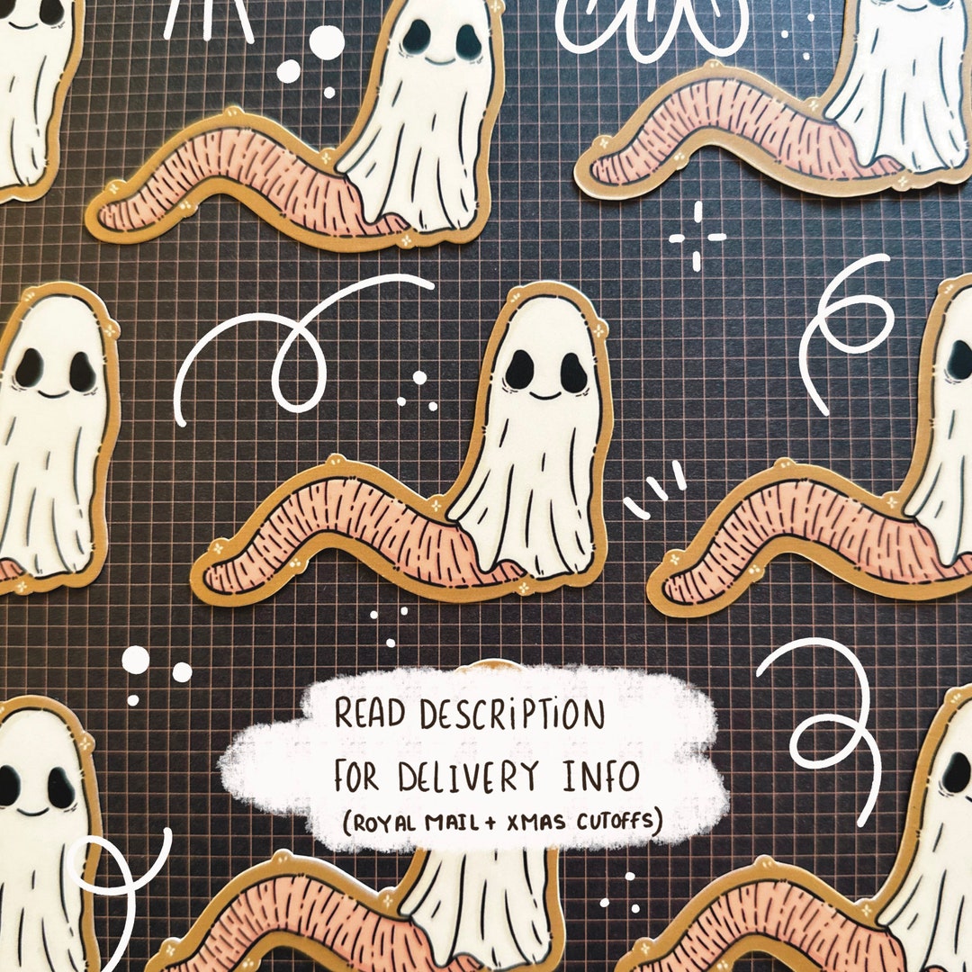 Ghost Worm Matte Vinyl Sticker Cottage Core Forest Critter Cute Fun ...