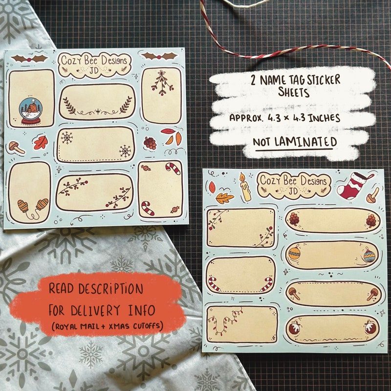 Christmas Stickers Sheet - Etsy