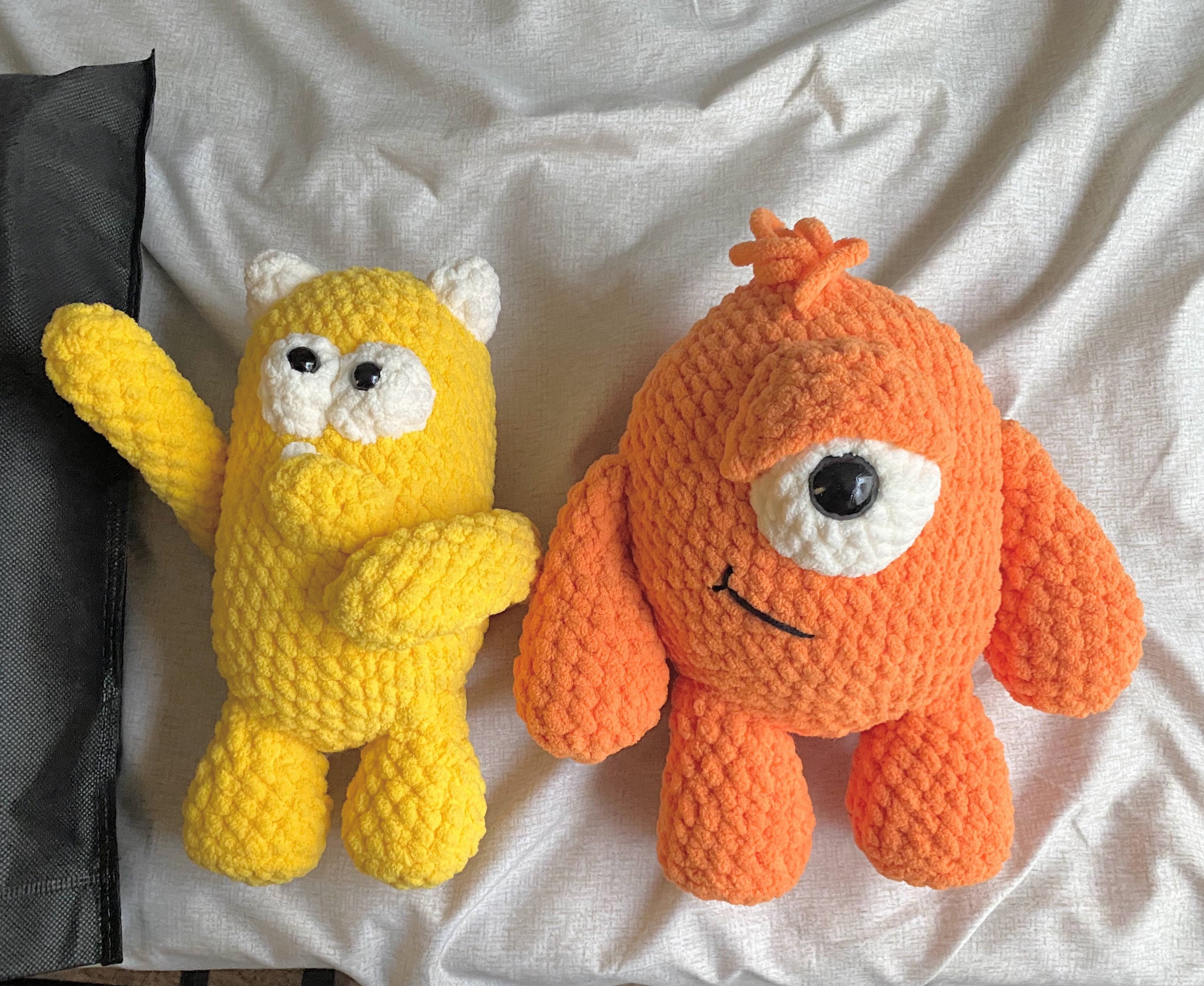 PDF Crochet Pattern: Larry the Monster. Cute Orange Monster Plush Yarn ...