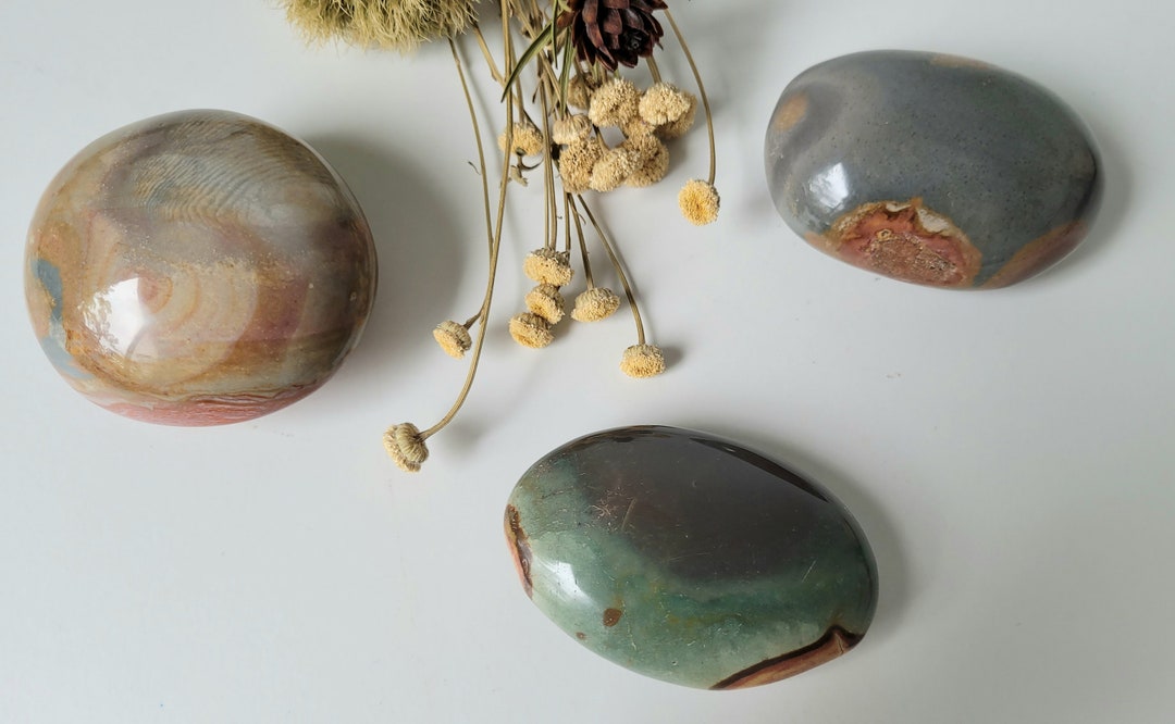 Large Polychrome Jasper Palm Stones - Etsy Australia