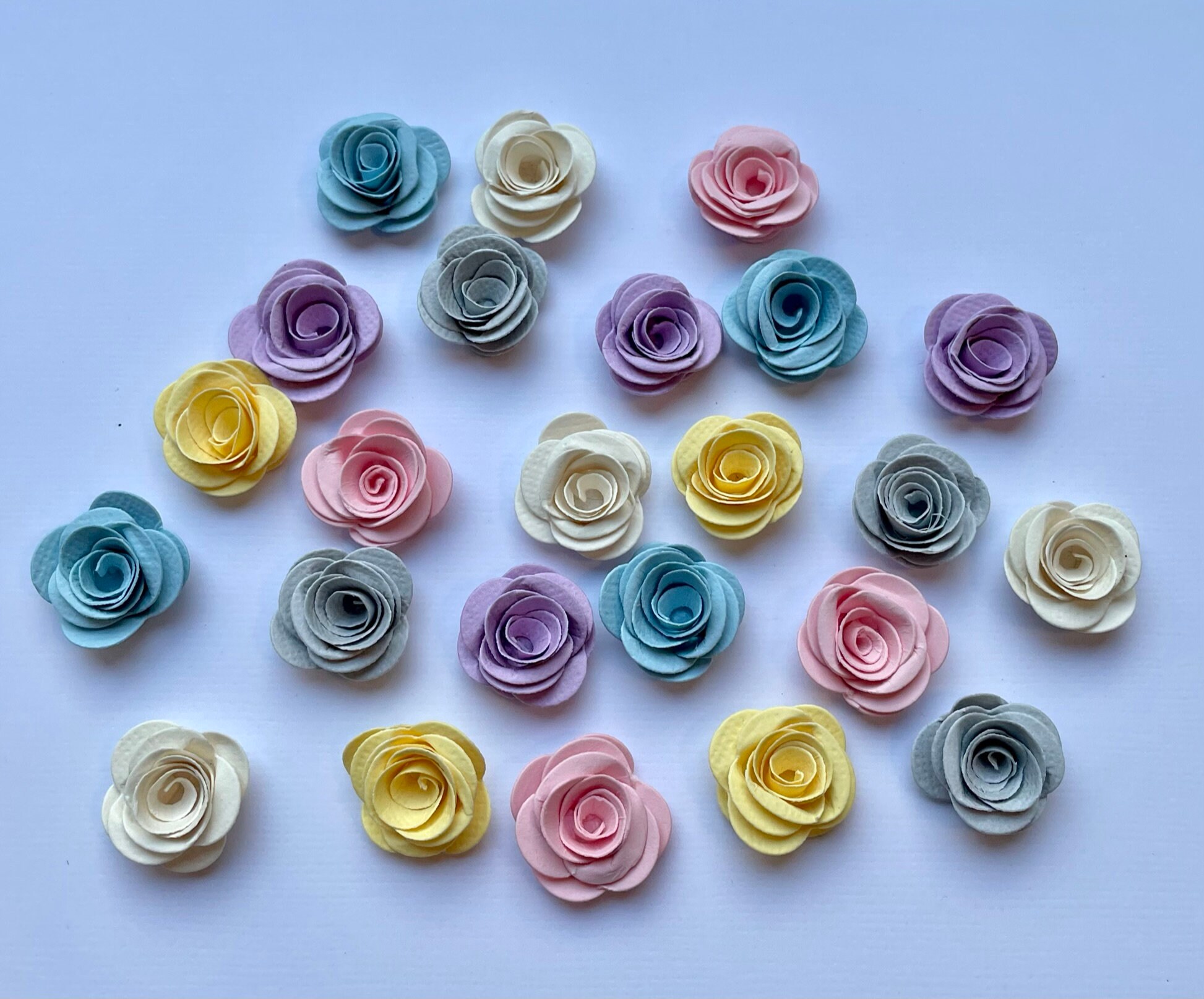 Hand Rolled Paper Flowers Pastel Roses Paper Roses Spring - Etsy UK