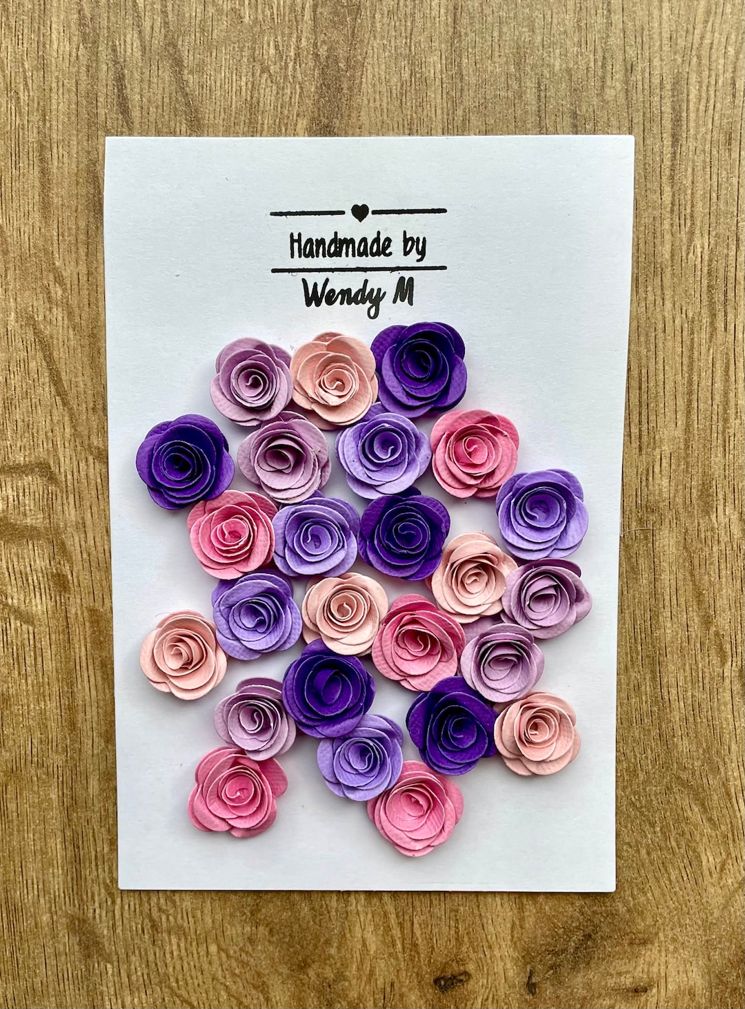 Hand Rolled Paper Flowers, Pink And Purple Mix , Embellishments, Paper ...