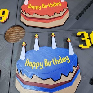 Customizable Birthday Cake 3D Printed Wall Hang & Magnet - Etsy