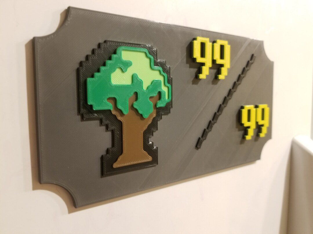 Oldschool Runescape Inspired Level 99 Woodcutting Commemoration 3D ...