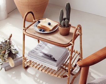 Rattan Side Table - Etsy