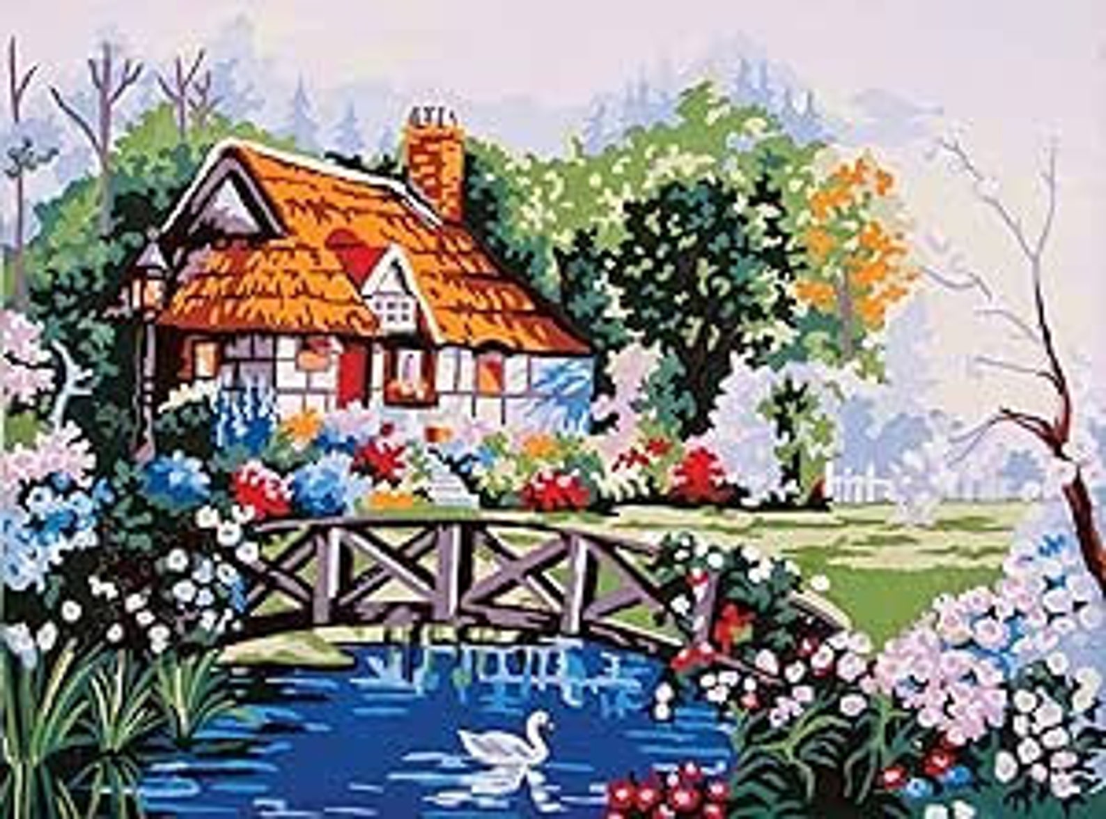 Grafitec Printed Tapestry/needlepoint Kit – Pond in the Garden - Etsy