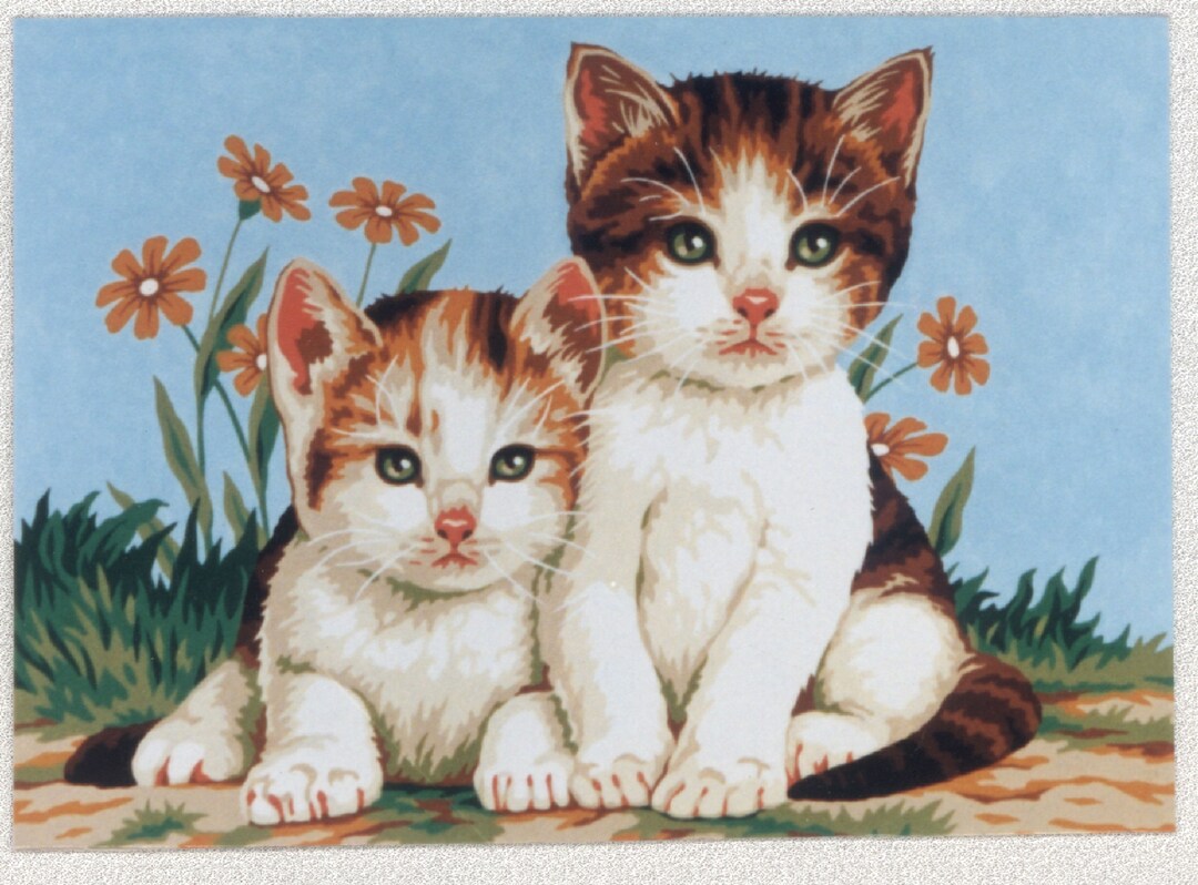 Diamant Tapestry/needlepoint Kit Kittens - Etsy