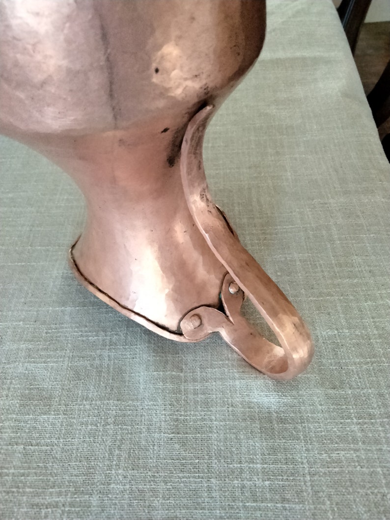 Vintage Hammered Solid Copper Pitcher. 10" Tall Weight is 2 Pounds 1.6 ...