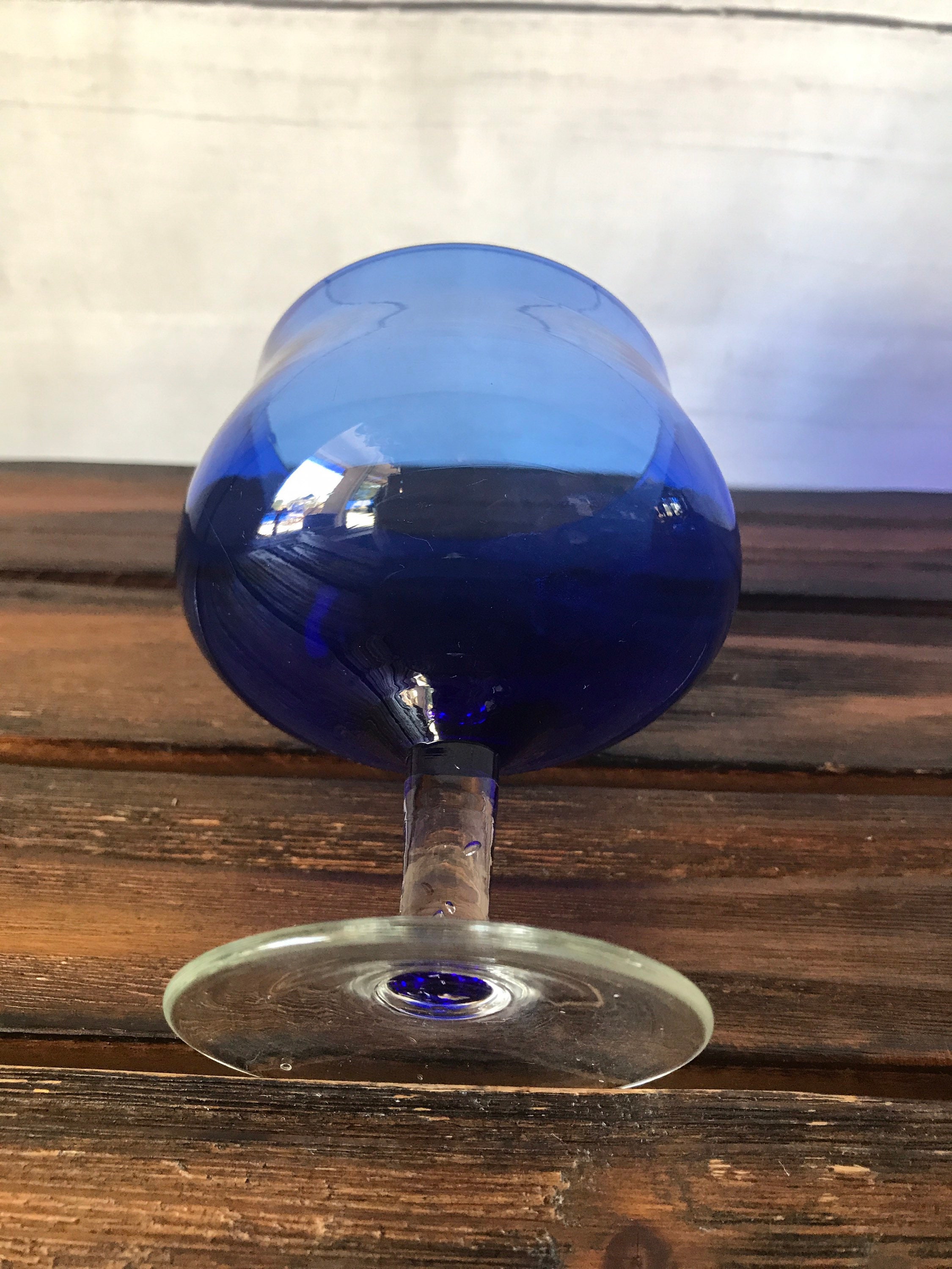 Sasaki Crystal Stemware in Cobalt Blue. Set of 4 - Etsy